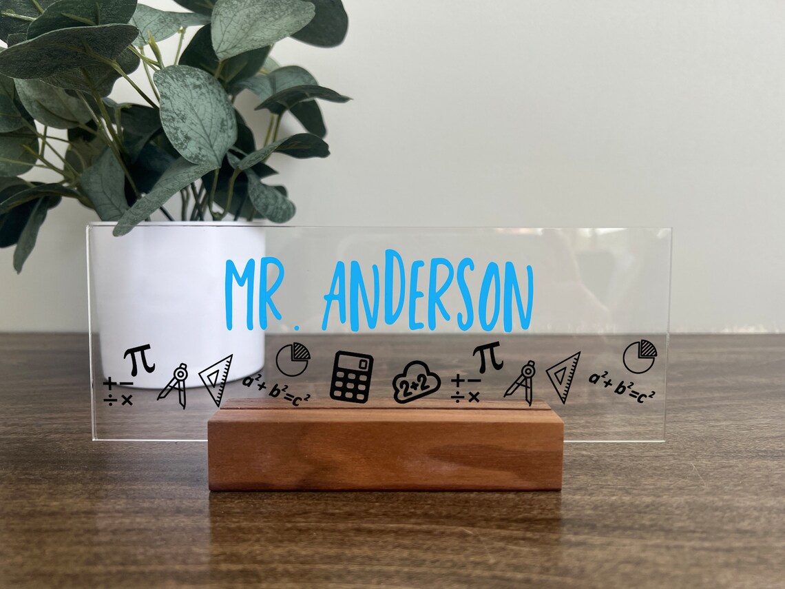 Teacher Name Plate, Acrylic Name Plate, Personalized Teacher Sign, Desk ...