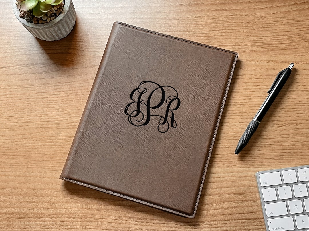 Personalized Leather Portfolio With Notepad, Custom Laser Engraved ...