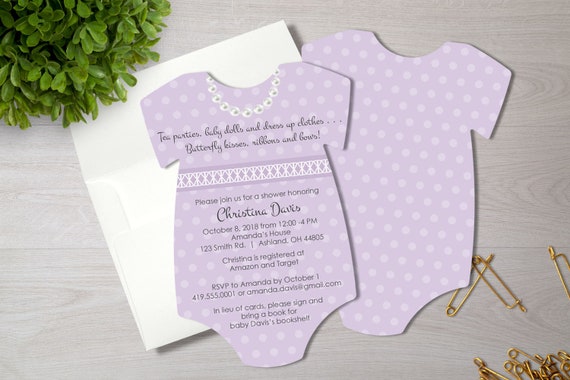 Purple Baby Shower Invitation Baby Girl Shower Invite | Etsy