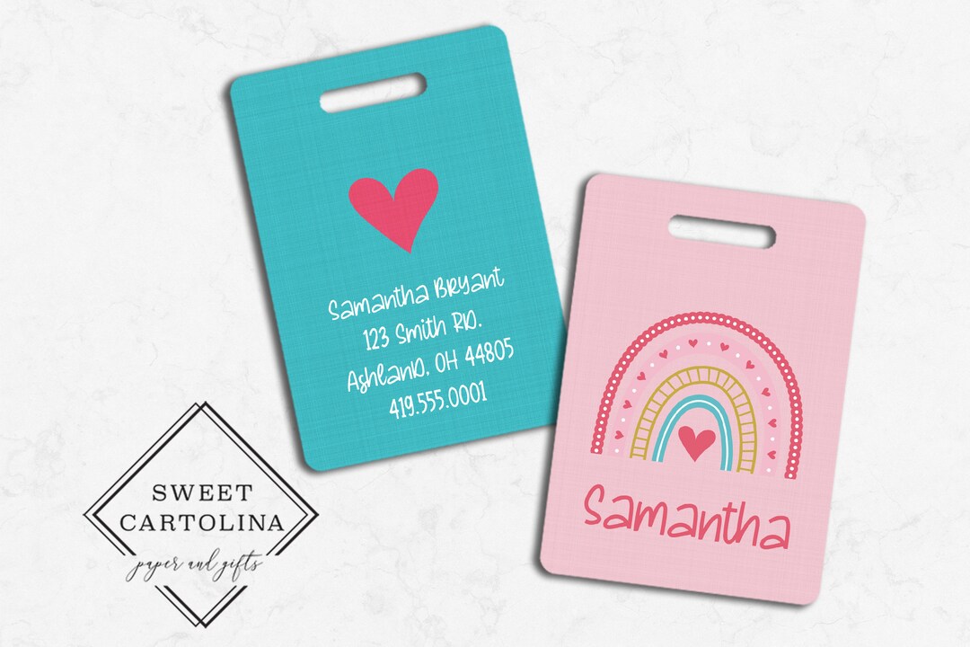 Luggage Tag Personalized Bag/luggage Tag Kids Back Pack School Bag ...