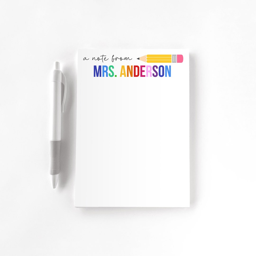 Teacher Personalized Notepad, Custom Teacher Notepad, Teacher ...