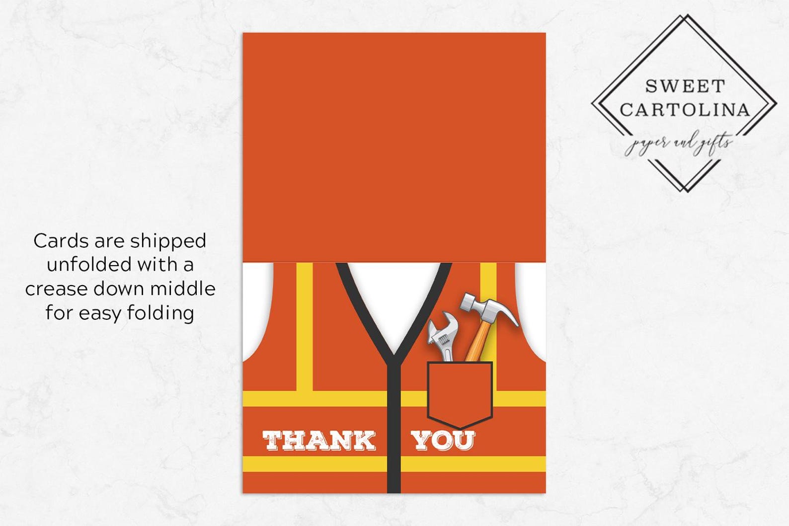 Construction Worker Thank You Cards | Little Man Notecards ...
