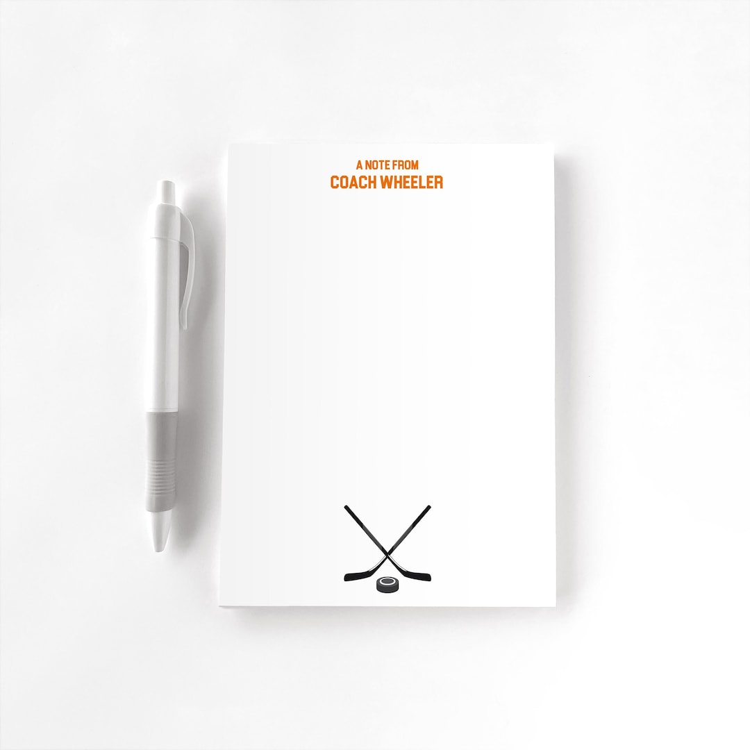 Hockey Personalized Notepad, Custom Notepad, Personalized Stationery ...