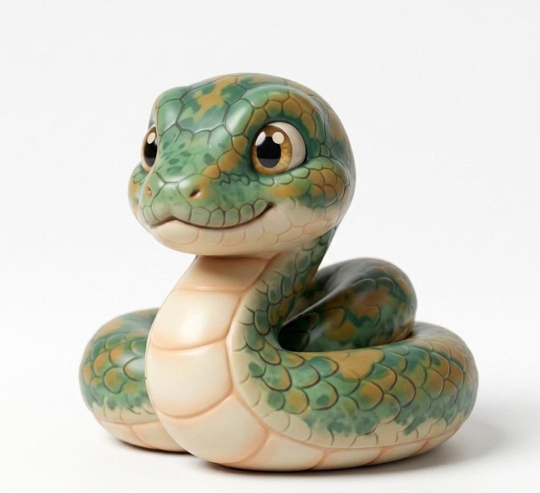 Cartoon Snake STL File | Coiled Reptile Figurine, Desk Decor (3D ...