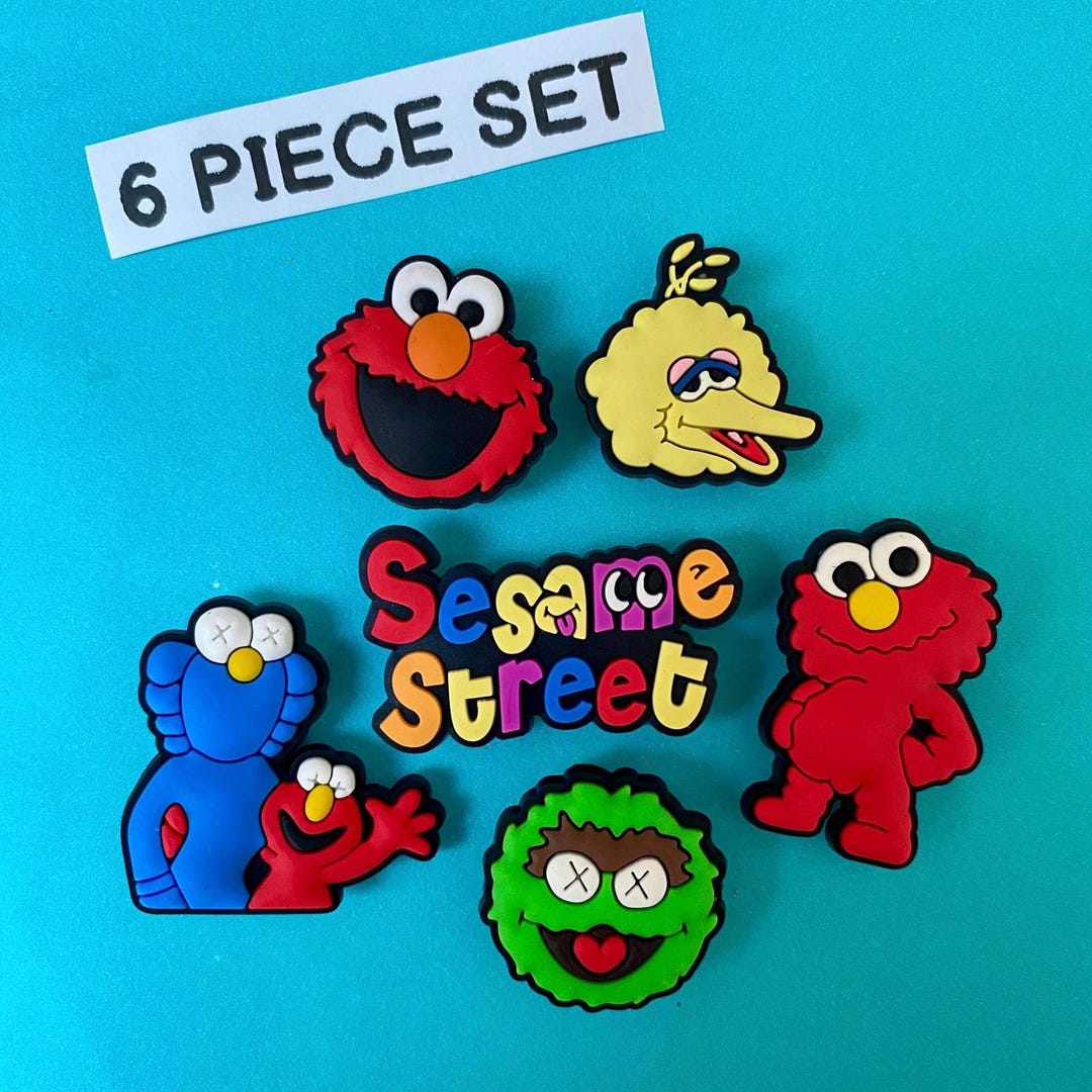 Sesame Street Croc Charms, Elmo, Cookie Monster, Big Bird Jibbitz - 6 ...