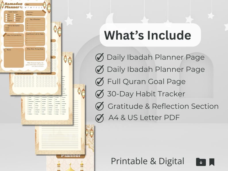 Ramadan Daily Planner | Quran, Salah, Habit Tracker (digital Download ...