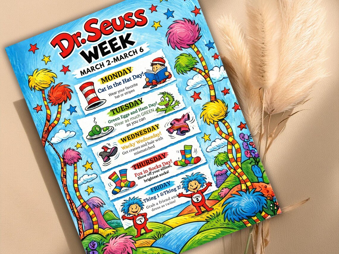 Editable Dr. Seuss Template | School Reading Flyer | Printable ...