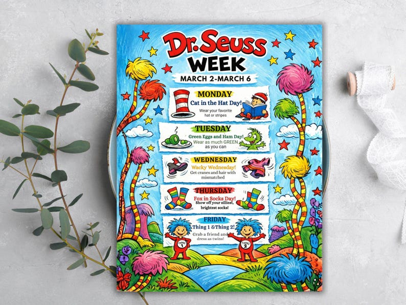 Editable Dr. Seuss Template | School Reading Flyer | Printable ...