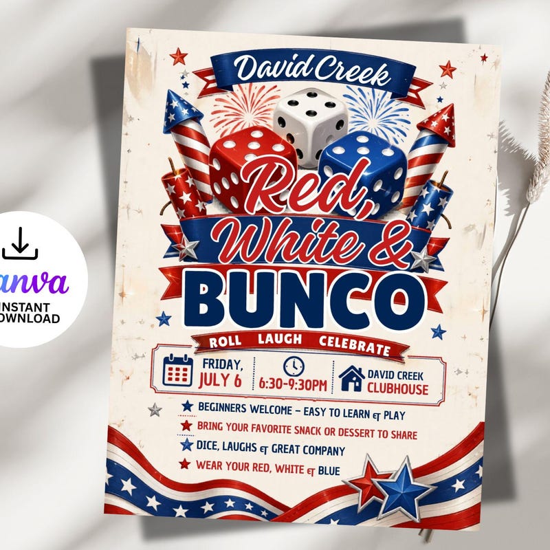 Bunco Template Editable - Etsy