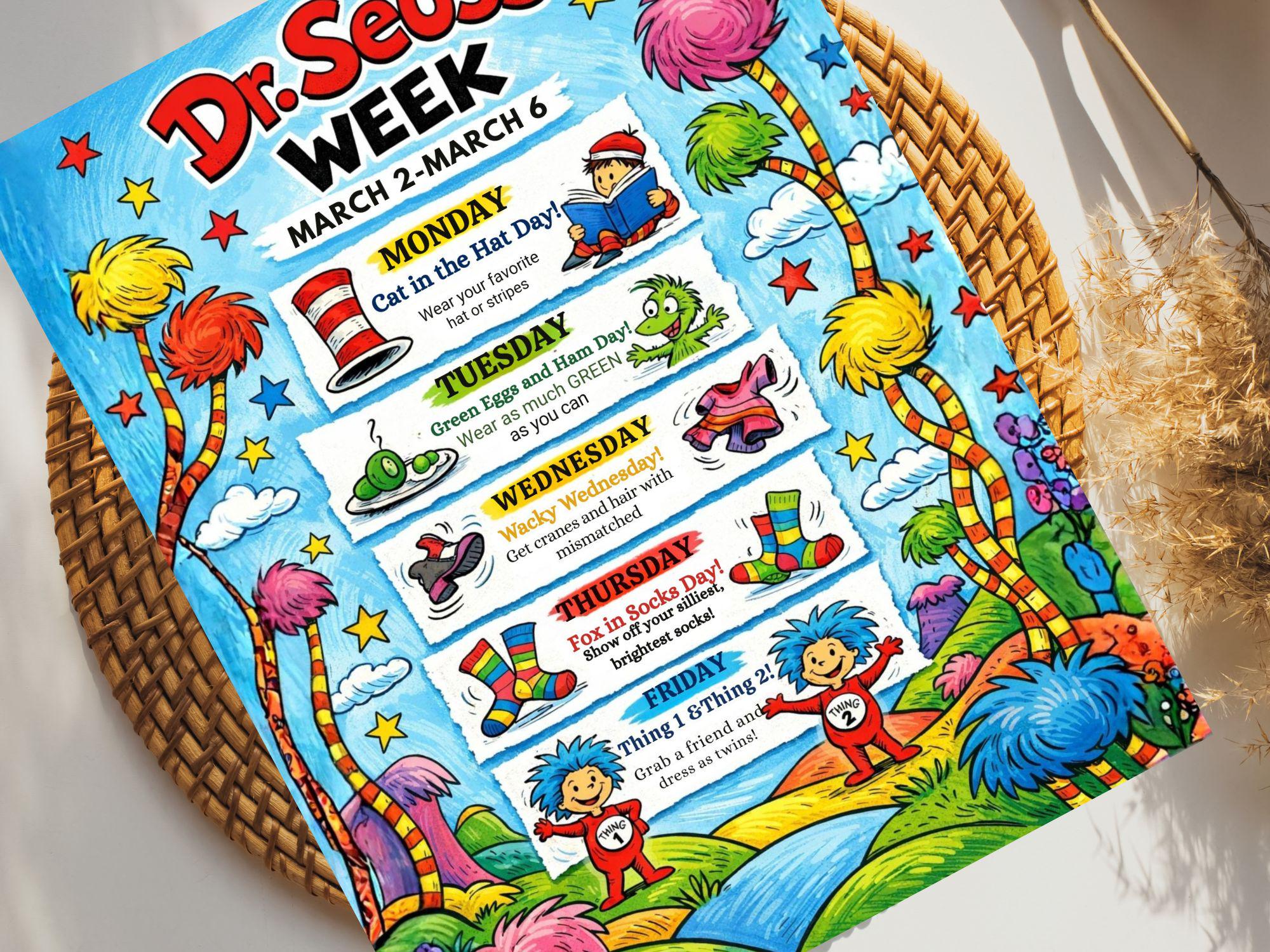 Editable Dr. Seuss Template | School Reading Flyer | Printable ...