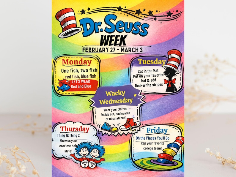 Editable Dr. Seuss Template | School Reading Flyer | Printable ...