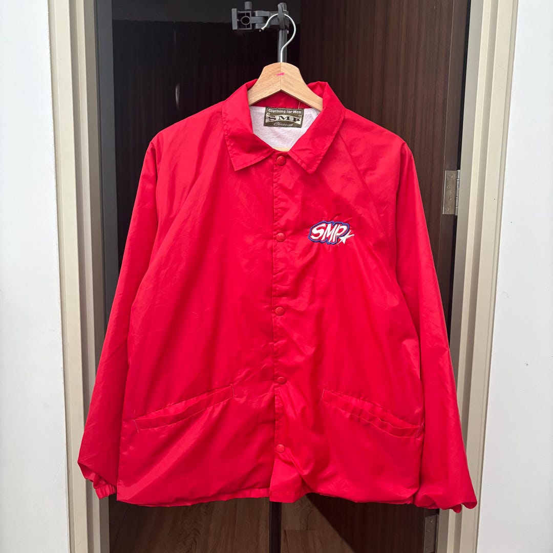 90’s Vintage SMP Skateboard Coach Jacket | Rare Red Nylon Windbreaker ...