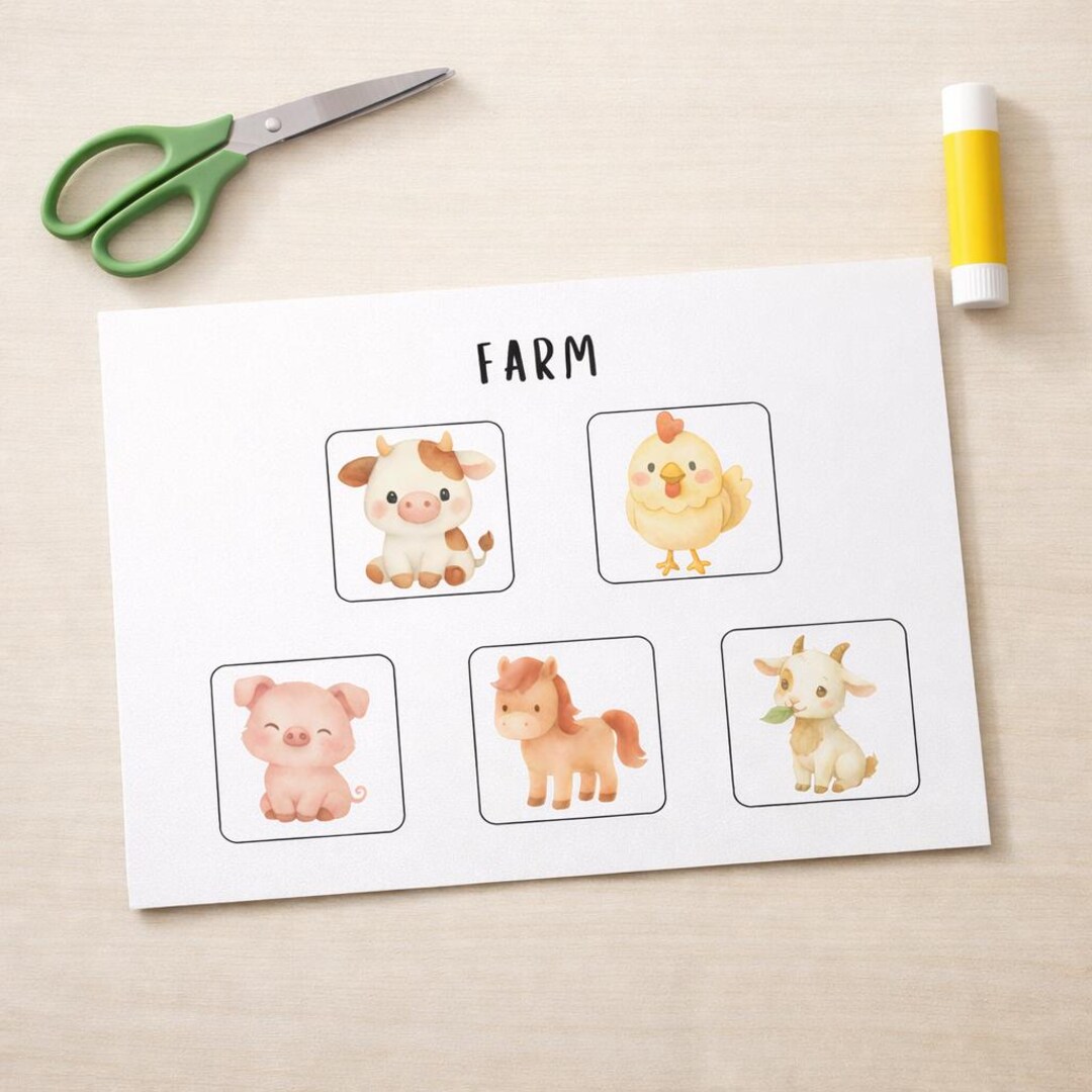 Watercolor Animal Sorting Activity Printable, Montessori Animal Habitat ...