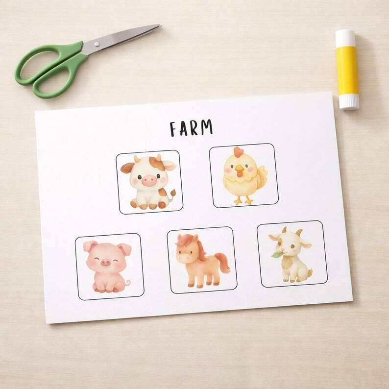 Watercolor Animal Sorting Activity Printable, Montessori Animal Habitat ...