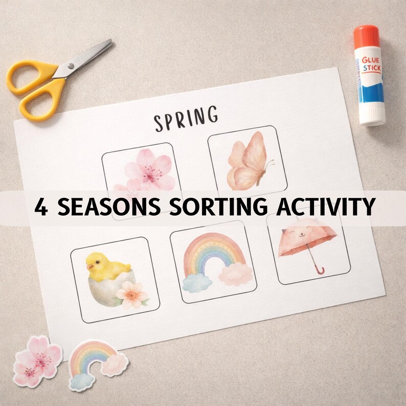 4 Seasons Sorting Activity Printable for Kids, Montessori Seasons ...
