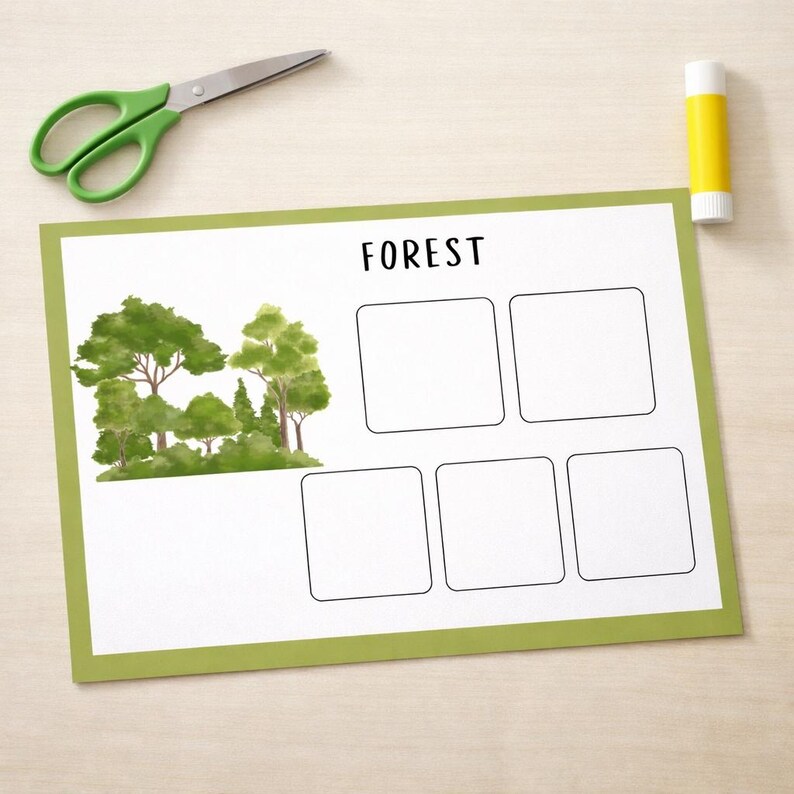 Watercolor Animal Sorting Activity Printable, Montessori Animal Habitat ...