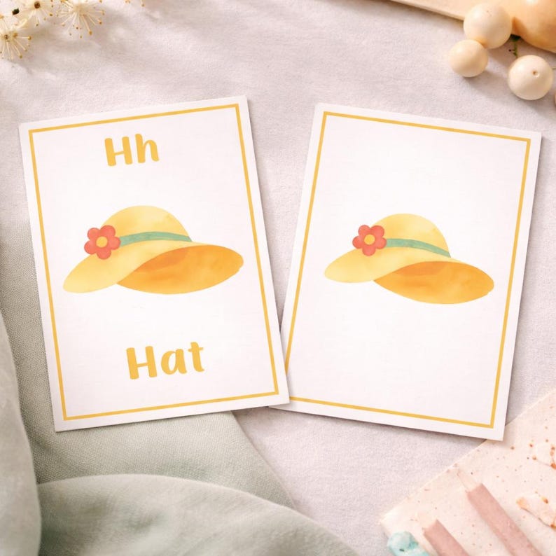 Watercolor Alphabet Flashcards Printable - 26 ABC Learning Cards for ...
