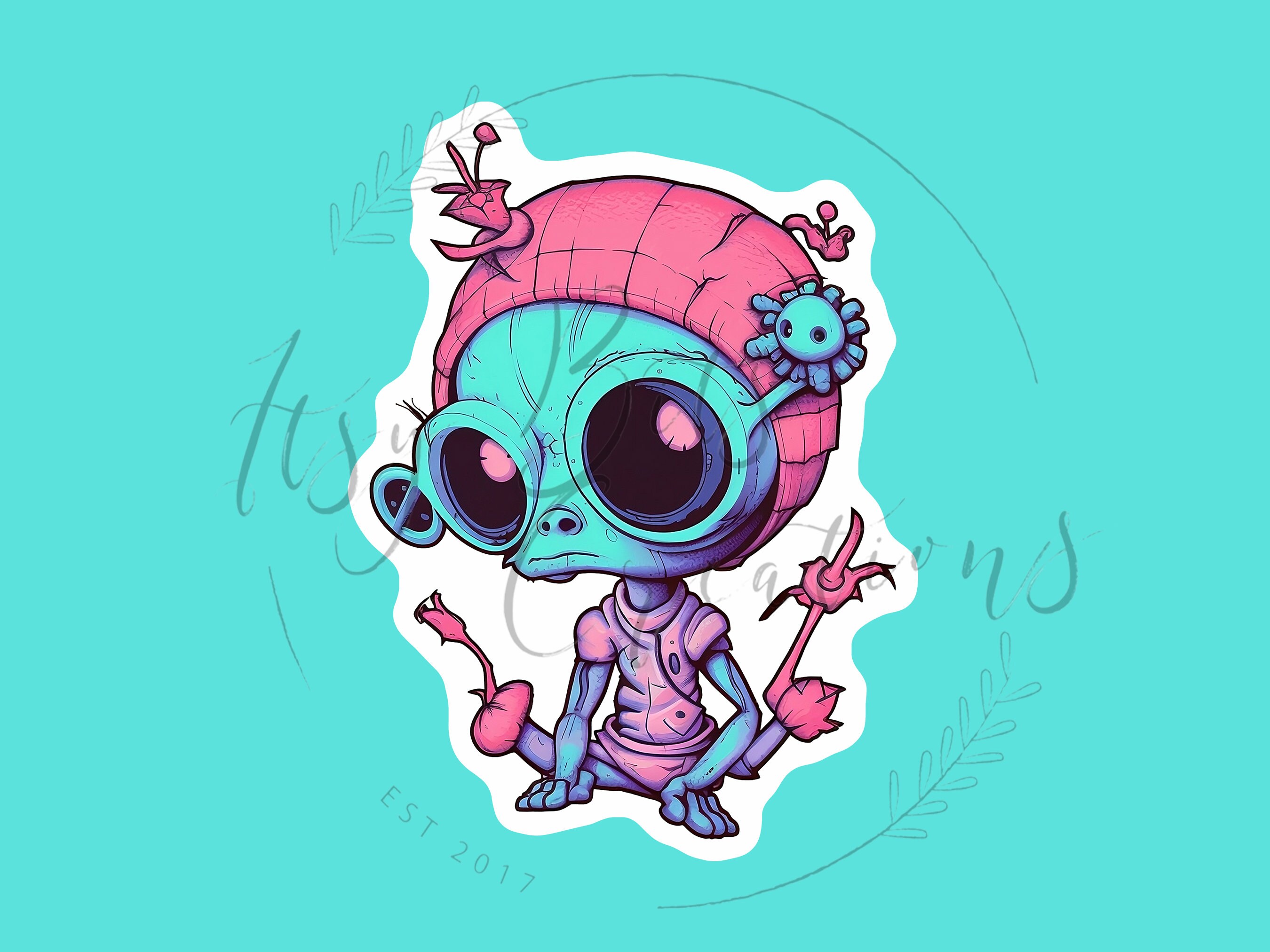 Alien Sticker Die Cut - Etsy
