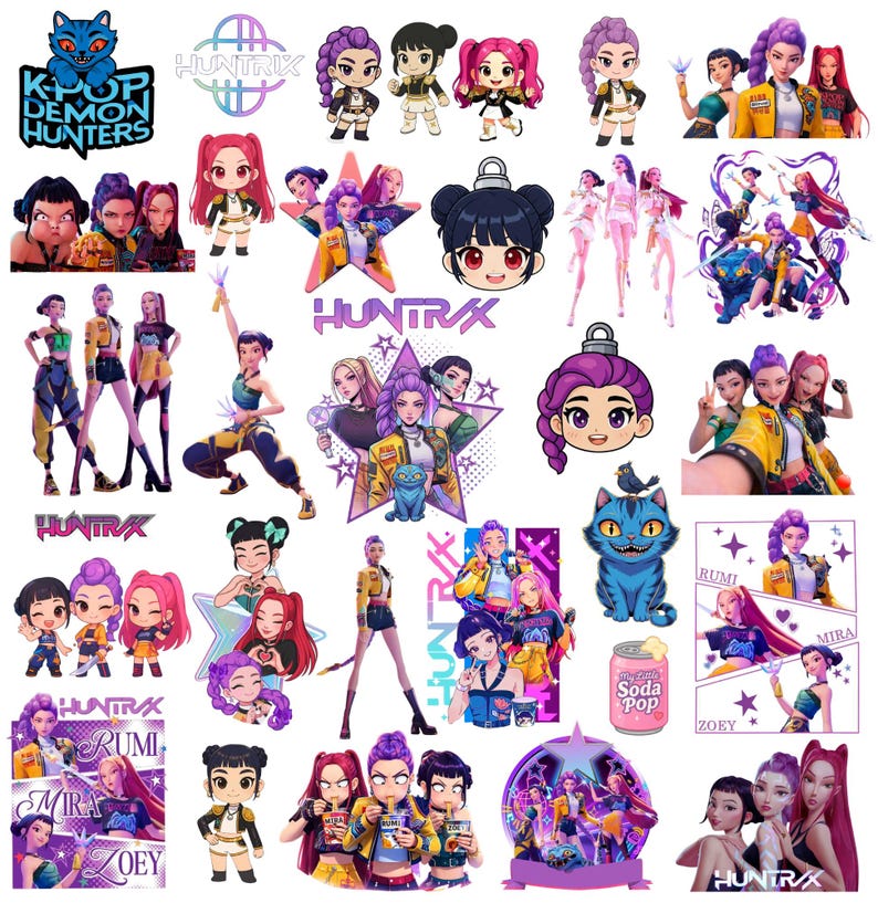 355+ Kpop Demon Hunter PNG SVG, Huntrix Fans Png Design, Saja Boys ...