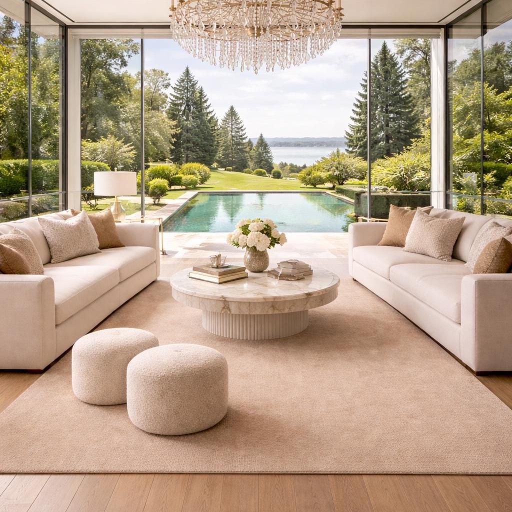 Hand Tufted Neutral Beige Rug, Minimalist Living Room Carpet, Custom ...