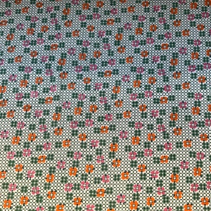 Vintage Fabric Retro Flower Plaid 37”X 17” 50s 60s S-142 - Etsy