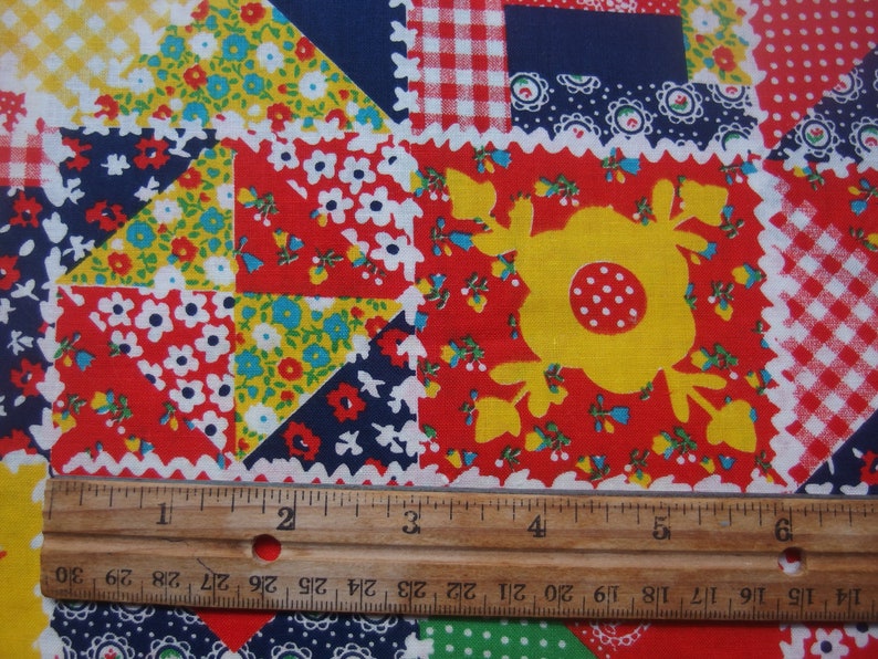 Vintage Fabric Retro Quilt Print Textile Fabric 80s S-119 - Etsy