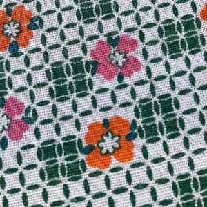 Vintage Fabric Retro Flower Plaid 37”X 17” 50s 60s S-142 - Etsy