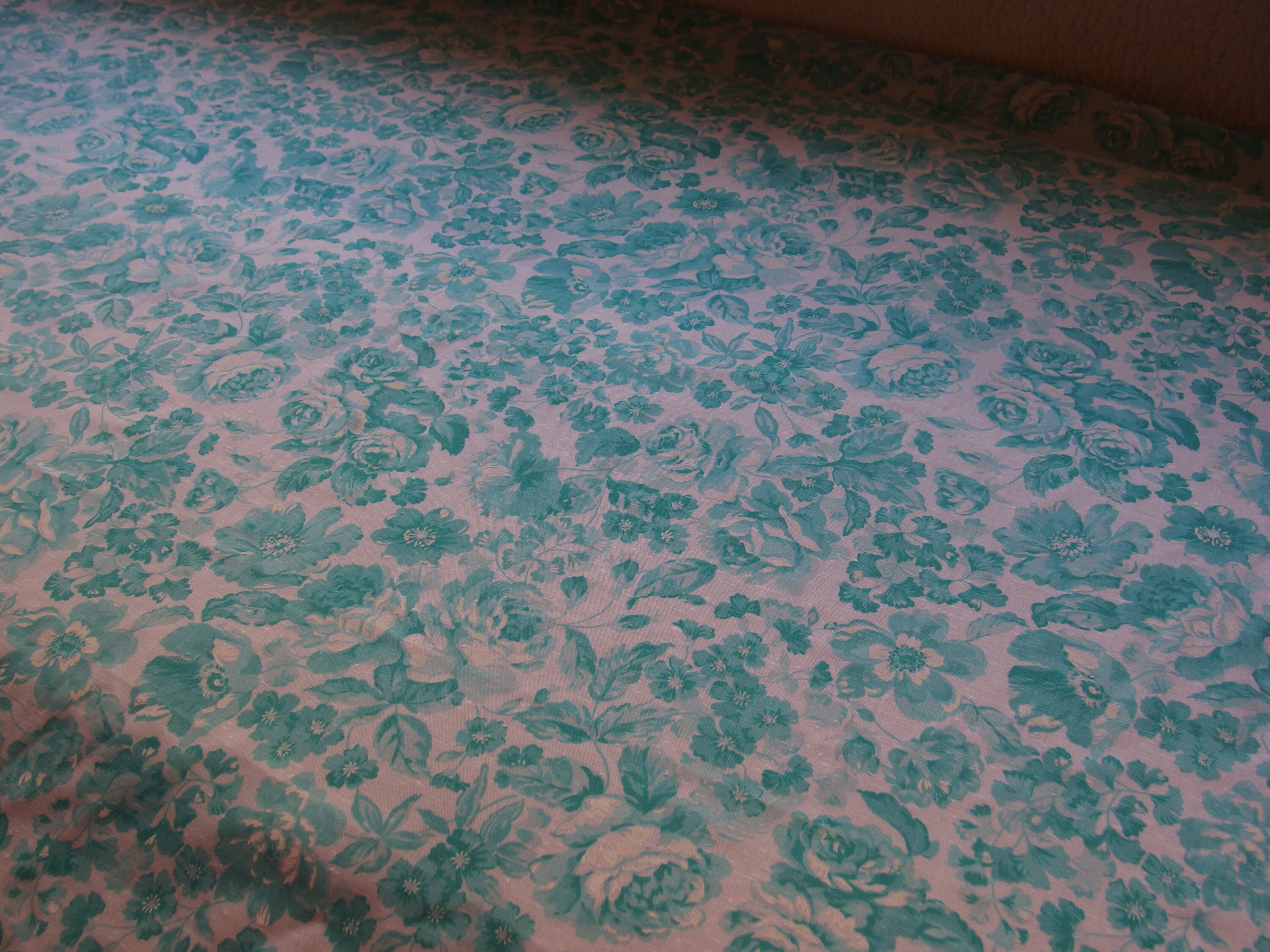 Vintage Fabric Retro Emerald Green Rose Flower Fabric 80s S-48 - Etsy