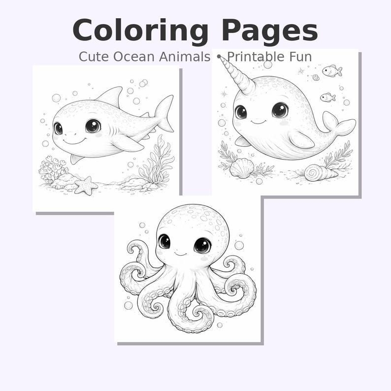 Printable Ocean Animals Coloring Pages for Kids | Sea Creatures ...