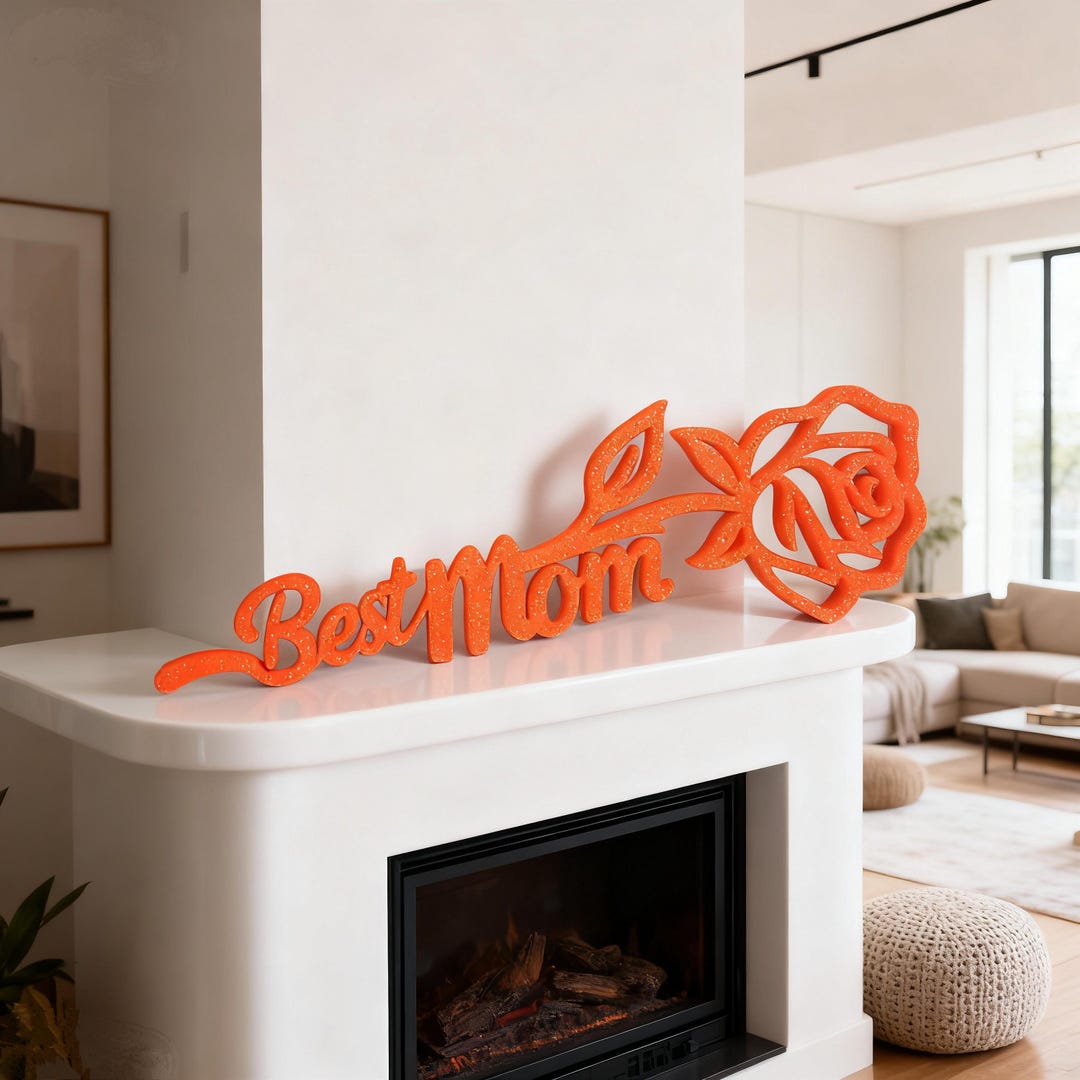 Mom Rose Sign – Horizontal Floral Script 3D Model (digital File) - Etsy