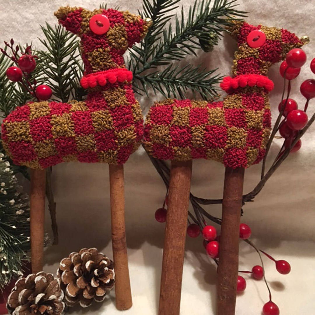Primitive Punchneedle Button Eyed Deer Pattern - Etsy