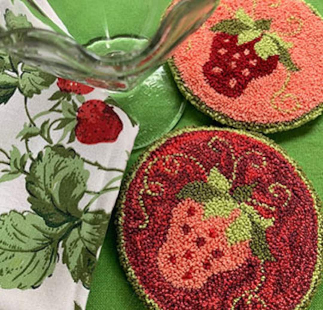 Strawberry Coasters Punchneedle Pattern - Etsy