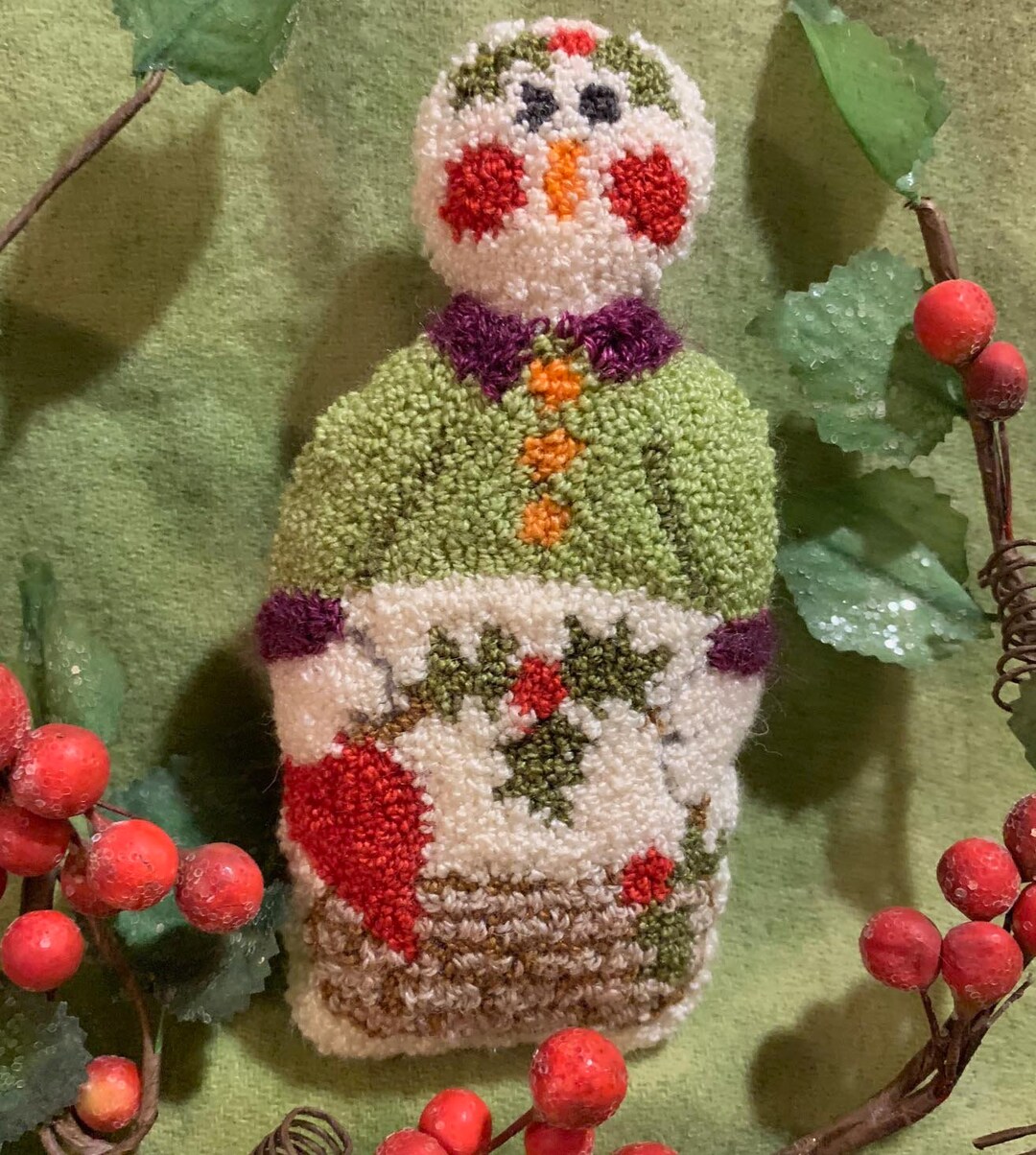 Primitive Punchneedle Holly Hart Pattern - Etsy