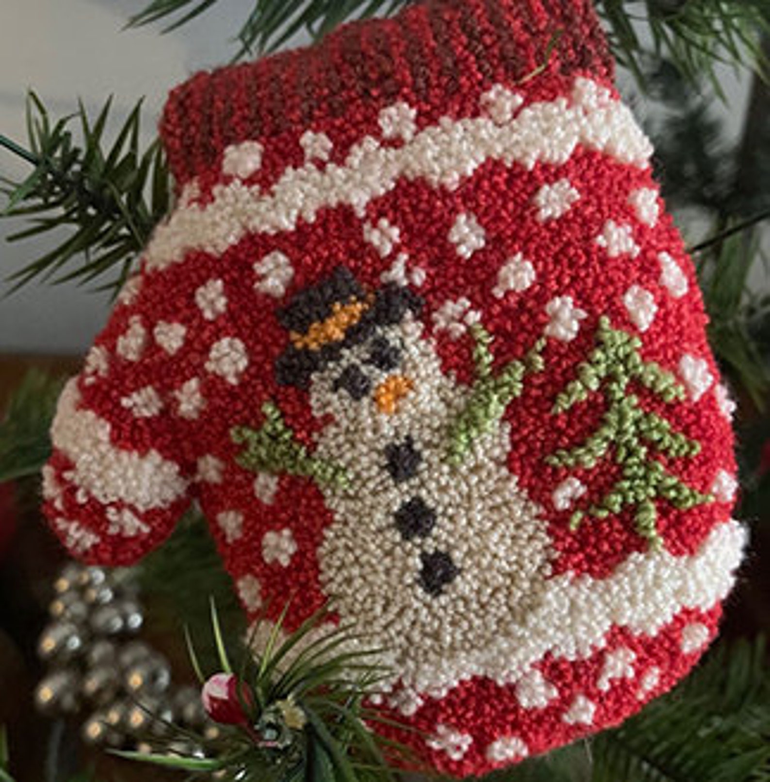 Mini Snowman Mitten Punchneedle Pattern - Etsy