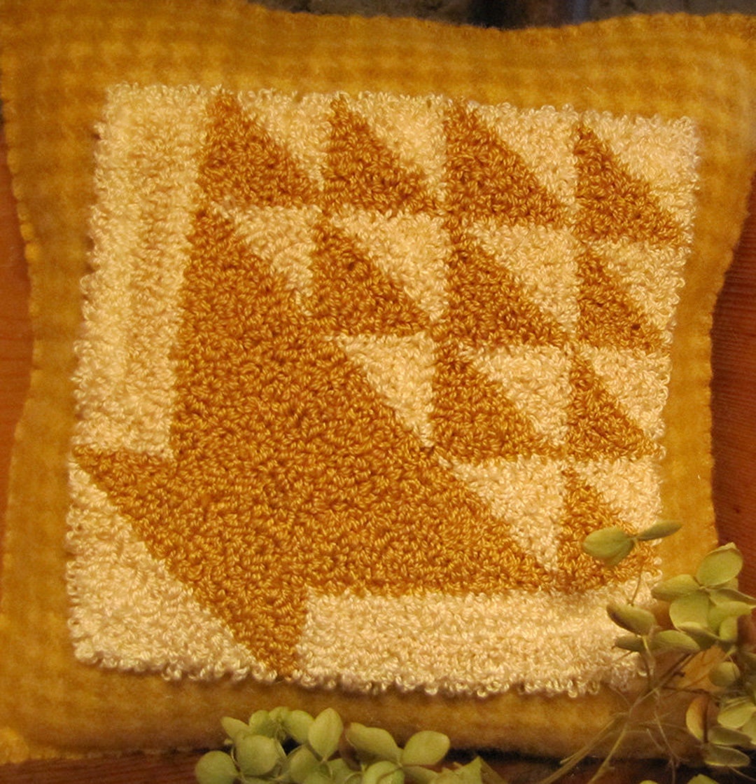 Primitive Punchneedle Embroidery Pattern Cheddar Basket - Etsy