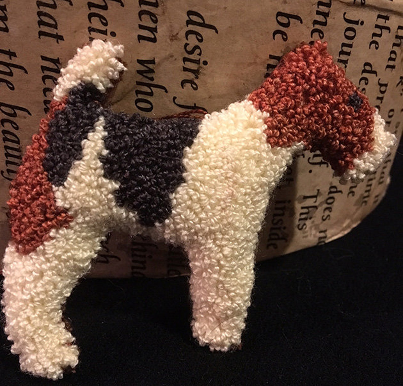 Fred the Fox Terrier Punchneedle Pattern - Etsy