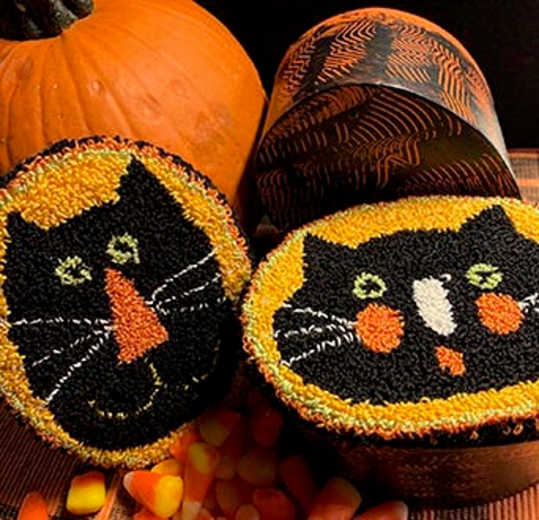 Candy Corn Cats Punchneedle Pattern - Etsy