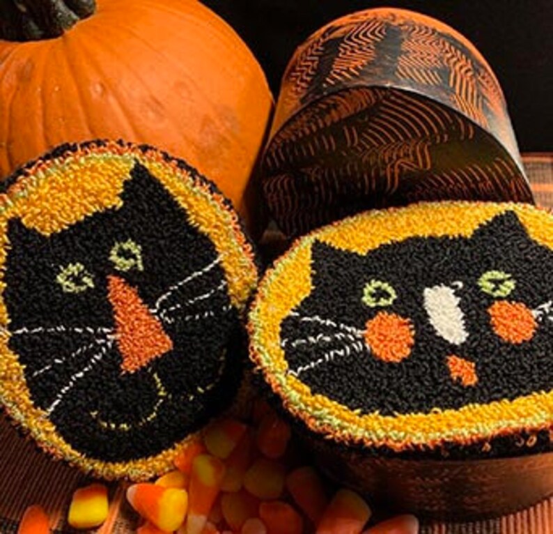 Candy Corn Cats Punchneedle Pattern - Etsy