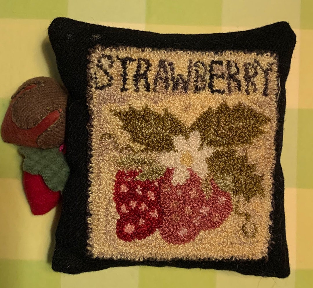 Primitive Punchneedle Strawberry Seed Packet Pattern - Etsy