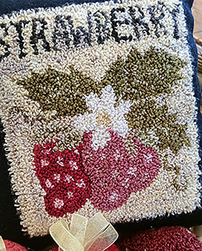 Primitive Punchneedle Strawberry Seed Packet Pattern | Etsy