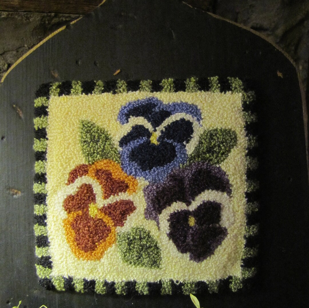 Primitive Punch Needle Pansies Pattern - Etsy