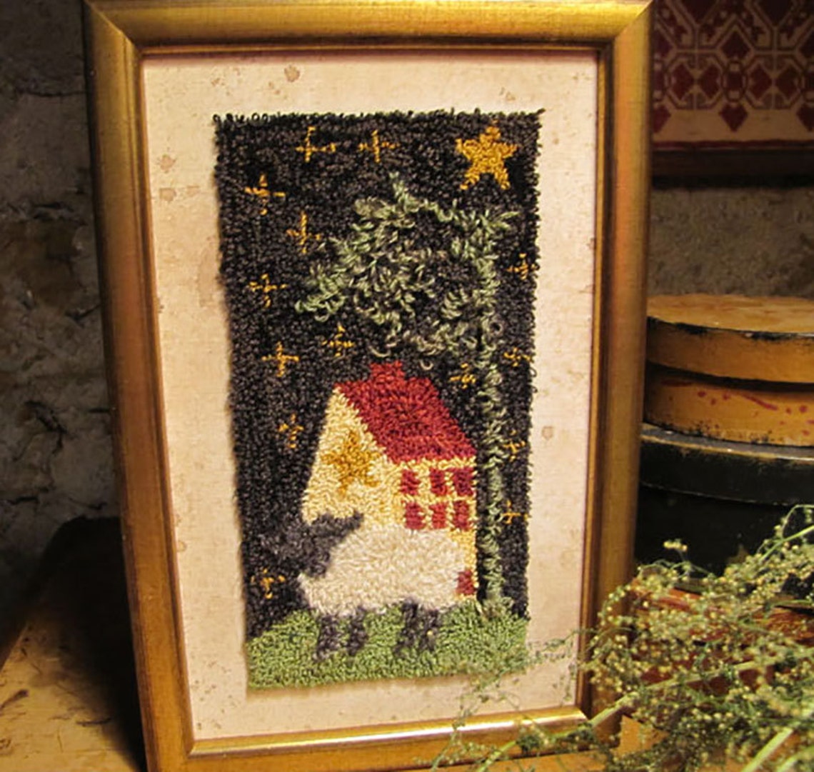 Primitive Punch Needle Home Sheep Home Pattern - Etsy