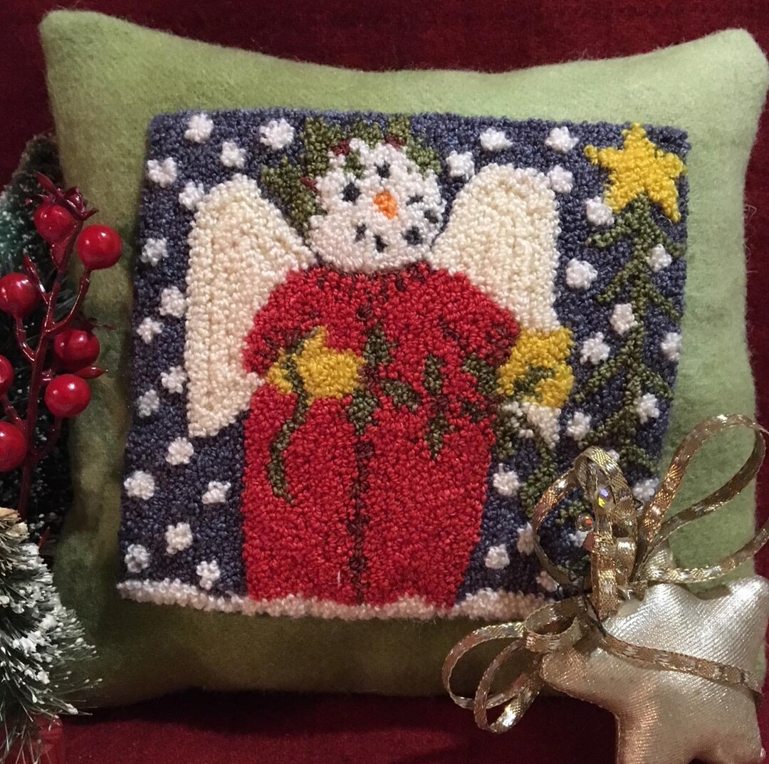 Primitive Punchneedle Embroidery Pattern Snow Angel - Etsy