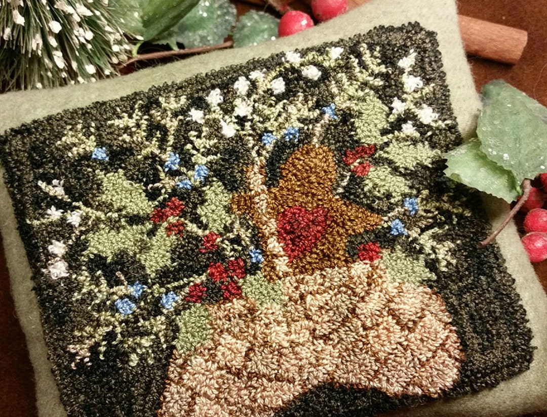 Holly Basket Punchneedle Pattern - Etsy