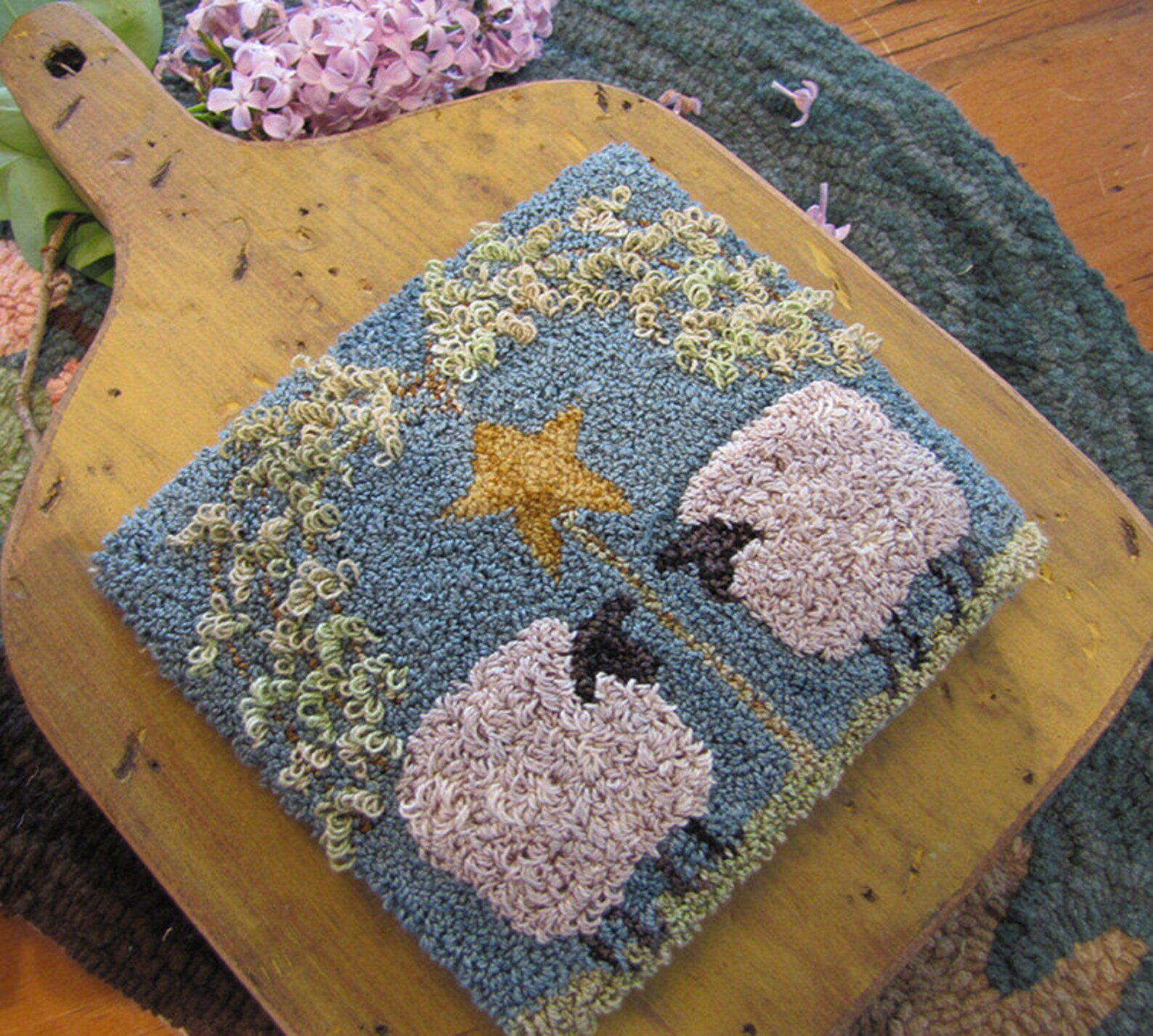 Primitive Punchneedle Star & Willow Pattern | Etsy