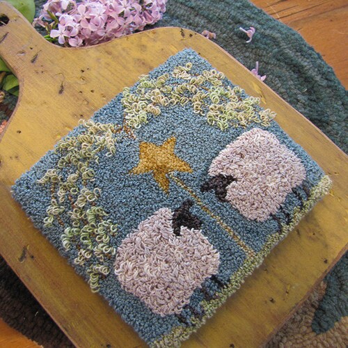 Primitive Punchneedle Star & Willow Pattern | Etsy