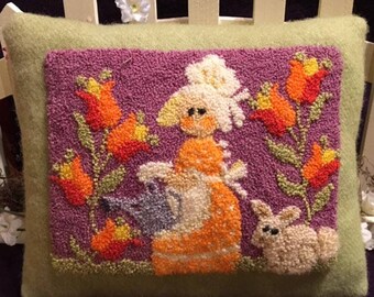 Primitive Punchneedle Embroidery Pattern Gingerboy Sox on Ticking - Etsy