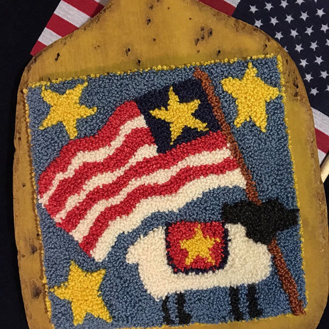 Primitive Punchneedle Embroidery Pattern Hail to the Sheep - Etsy