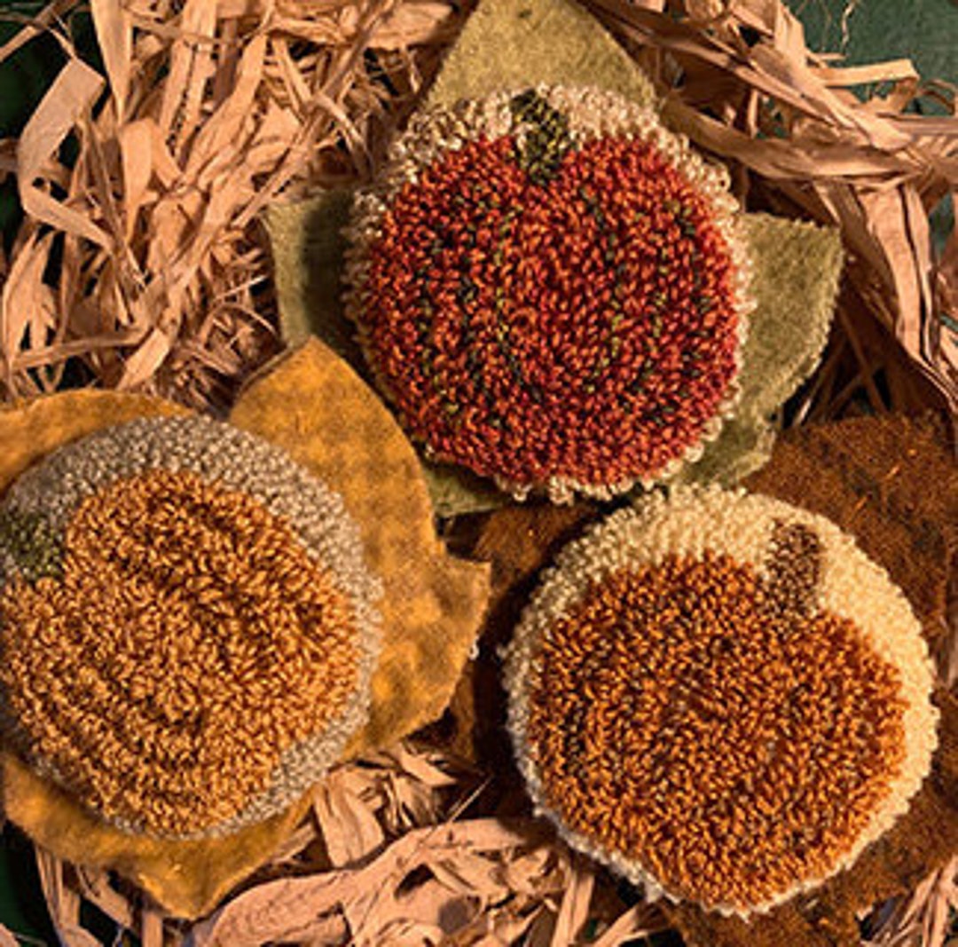 Primitive Punchneedle Pumpkin Pin Pattern - Etsy