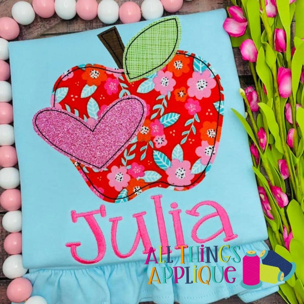 Apple Applique - Etsy